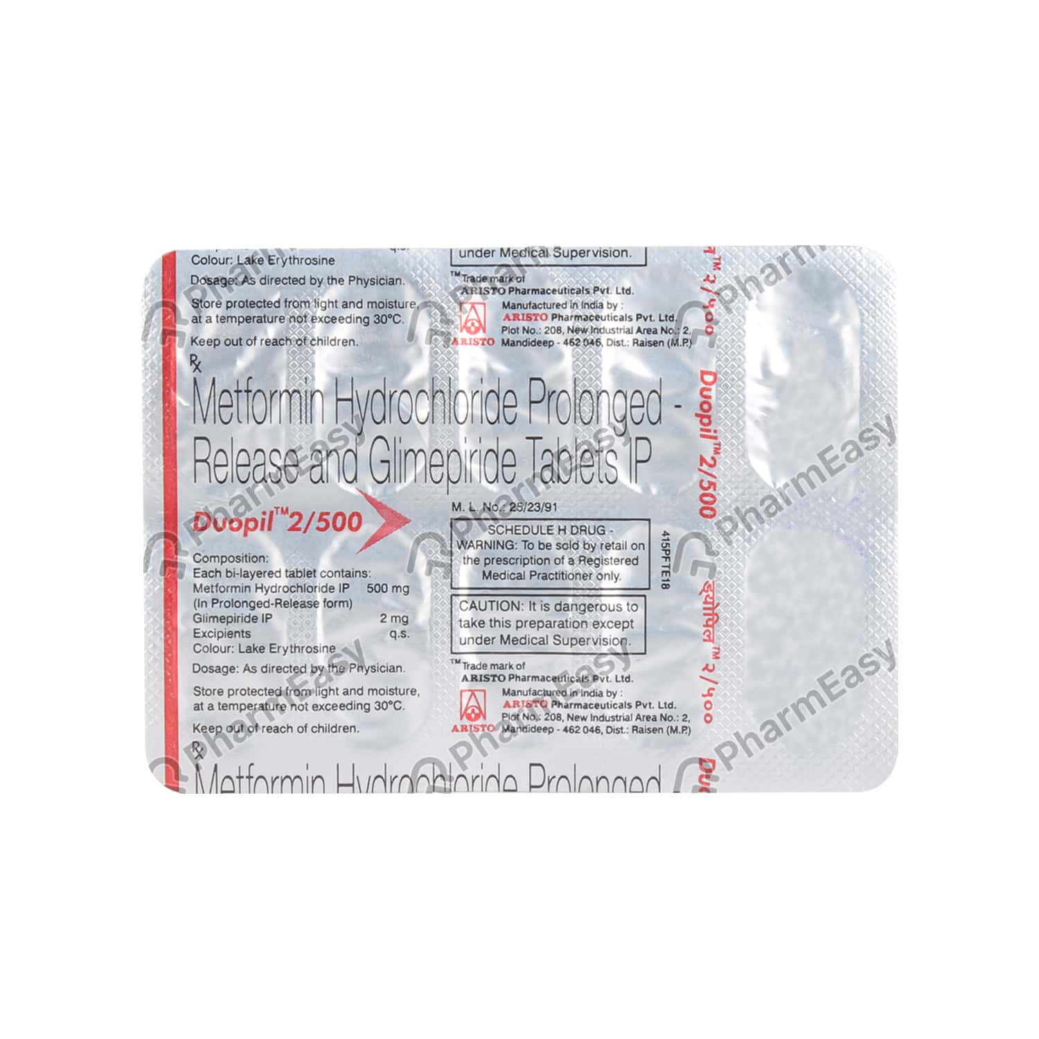 Duopil 2/500mg Tab - Uses, Side Effects, Dosage, Composition & Price ...