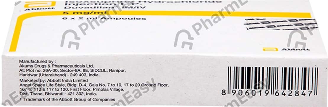 Duvadilan 5 MG Injection (2): Uses, Side Effects, Price & Dosage ...