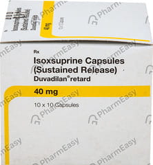 Duvadilan Retard 40 MG Capsule (10): Uses, Side Effects, Price & Dosage ...