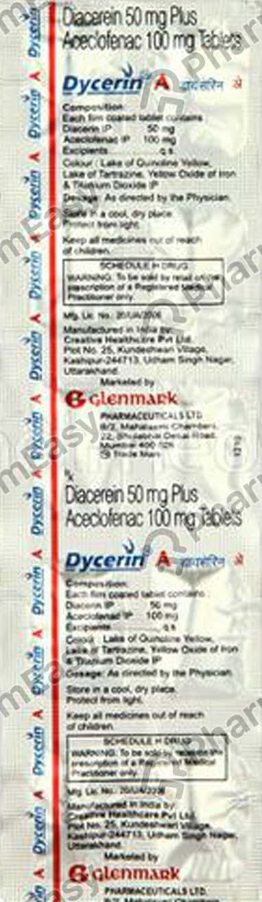 Dycerin A Strip Of 10 Tablets: Uses, Side Effects, Price & Dosage ...