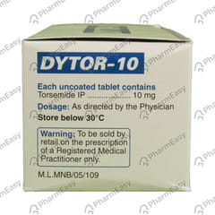 Dytor 10 MG Tablet (10): Uses, Side Effects, Price & Dosage | PharmEasy