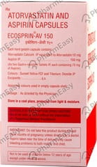Ecosprin Av 150mg Strip Of 15 Capsules: Uses, Side Effects, Price ...