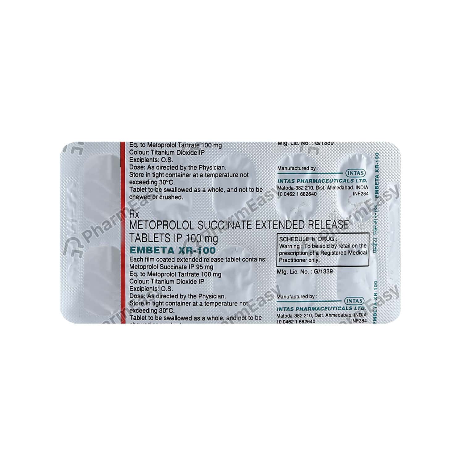 Buy Embeta Xr 100 MG Tablet (10) Online at Flat 18% OFF* | PharmEasy