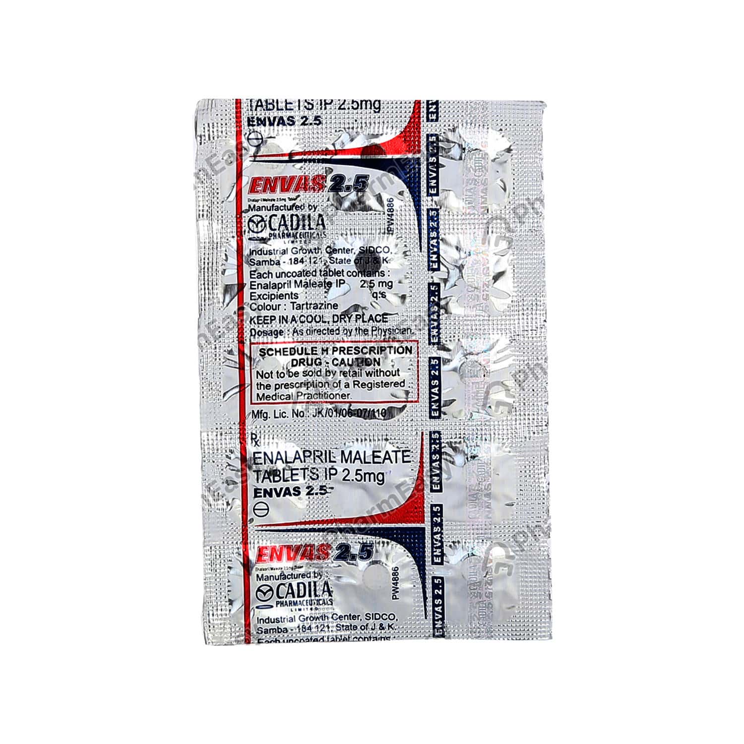 Buy Envas 2.5mg Tablet Online at Flat 18% OFF* | PharmEasy