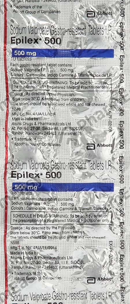 Epilex 500 MG Tablet (10): Uses, Side Effects, Price & Dosage | PharmEasy