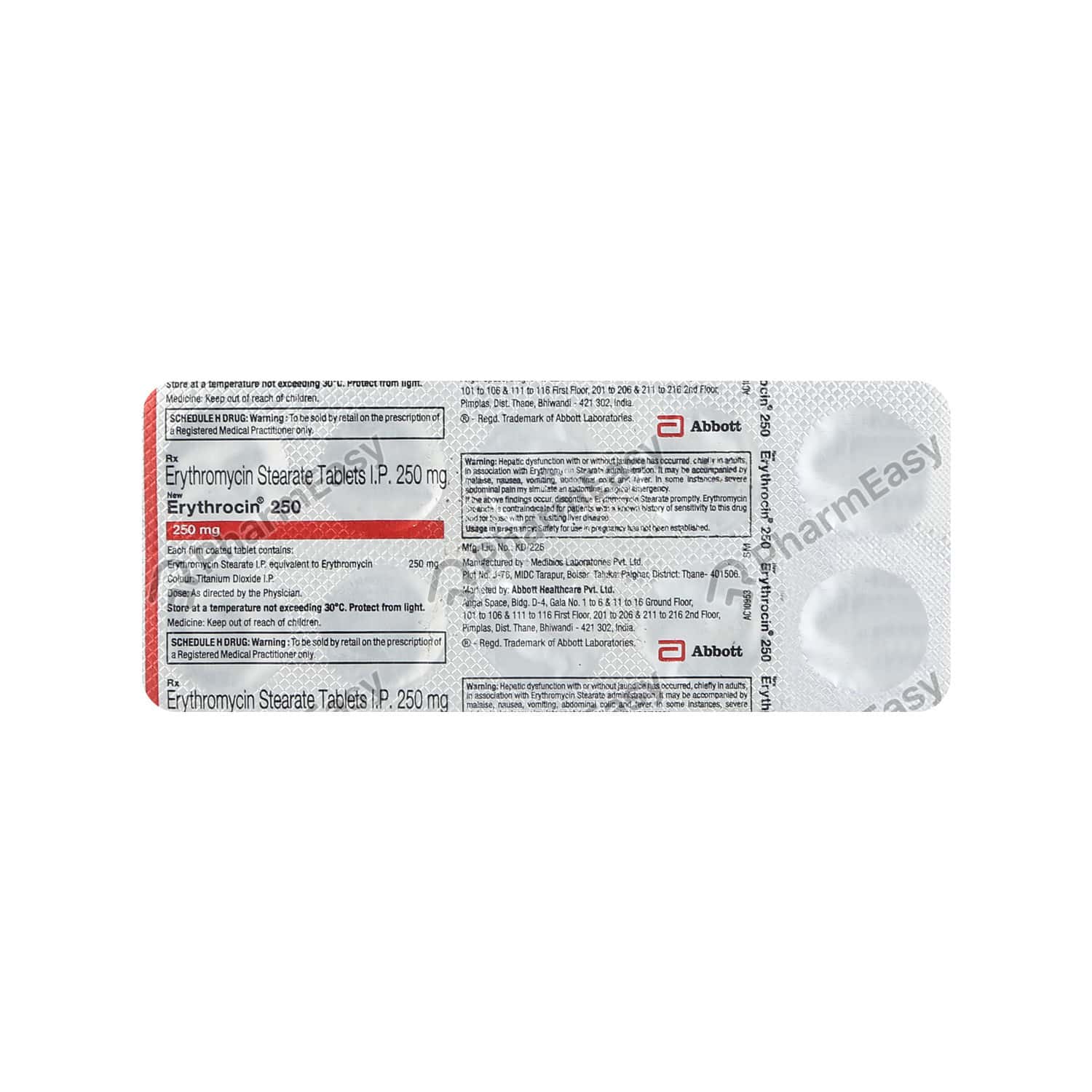 Buy Erythrocin 250 MG Tablet (10) Online at Flat 18% OFF* | PharmEasy