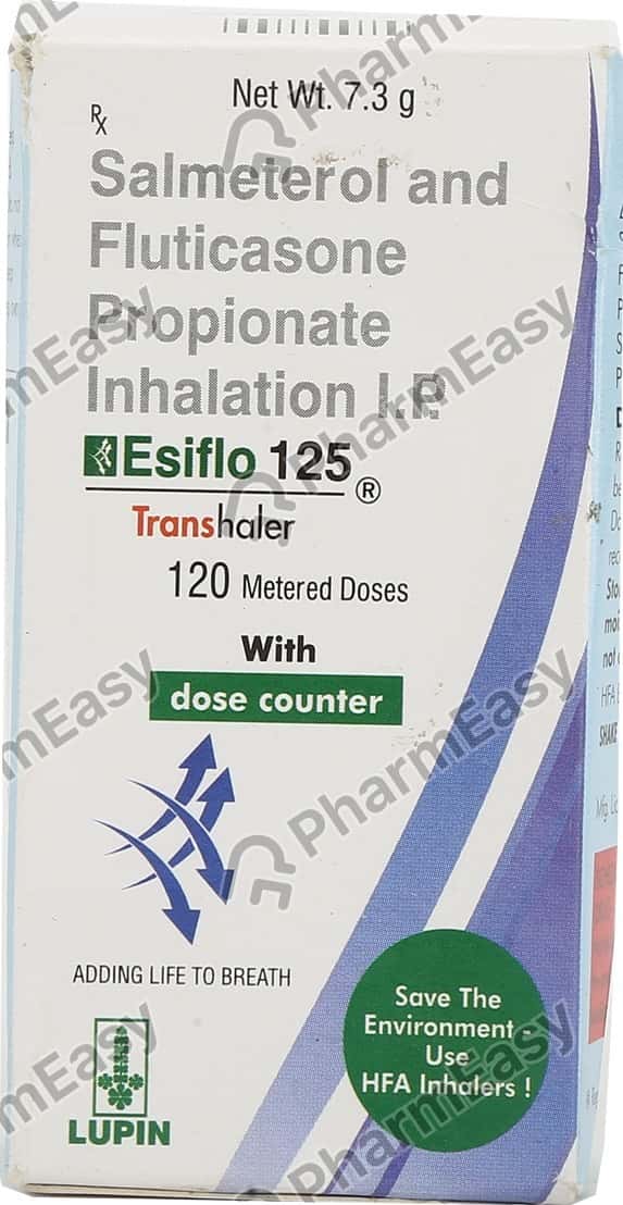 Esiflo 125/25mcg 120md Box Of 7.3gm Transhaler: Uses, Side Effects ...