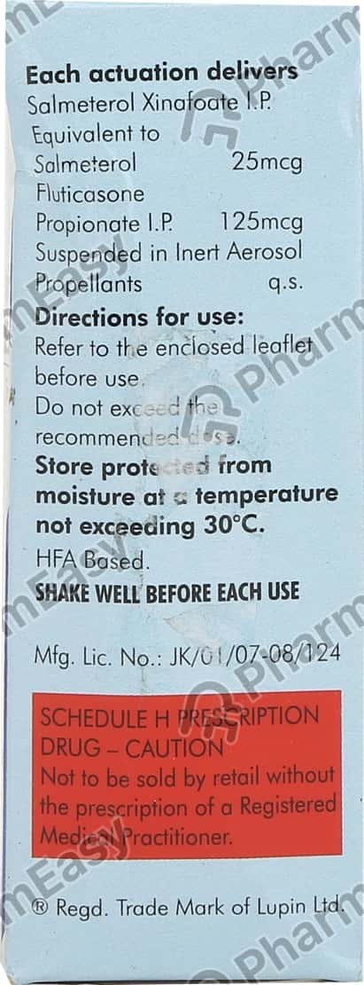 Esiflo 125/25mcg 120md Box Of 7.3gm Transhaler: Uses, Side Effects ...