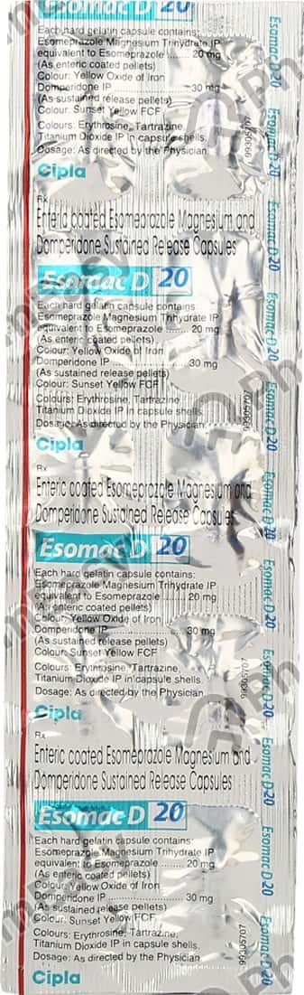 Esomac D 20mg Capsule: Uses, Side Effects, Price, Dosage & Composition ...