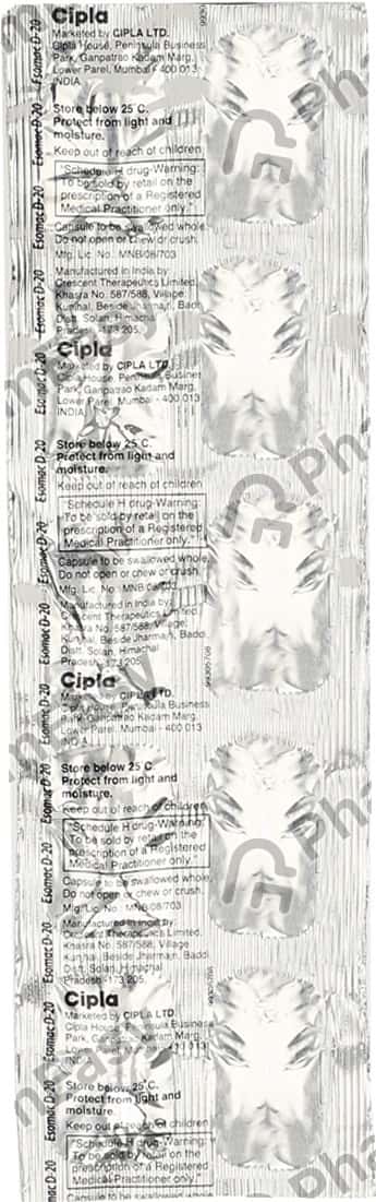 Neksium D 20mg Capsule 10'S: Uses, Side Effects, Price & Dosage | PharmEasy