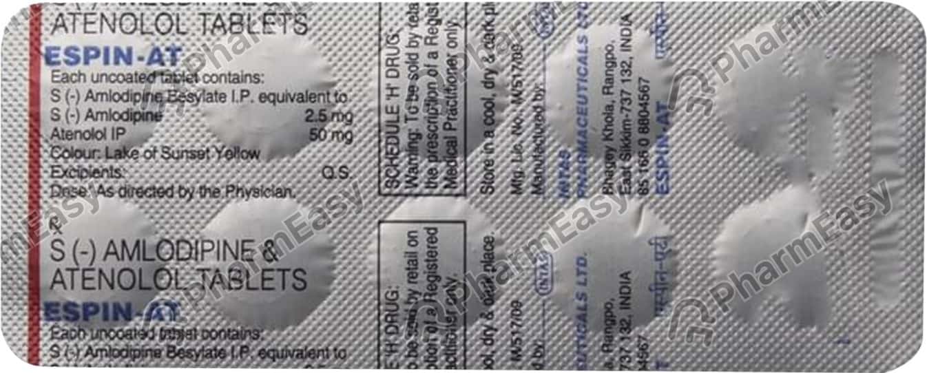 Espin At Strip Of 10 Tablets: Uses, Side Effects, Price & Dosage ...