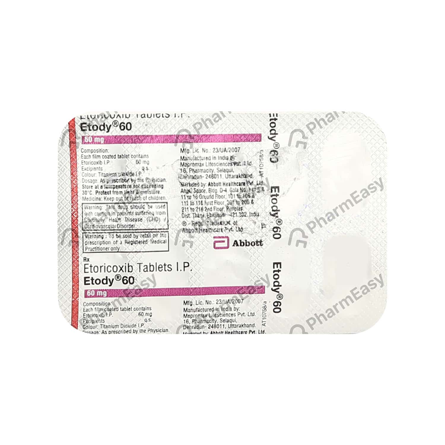 Etody 60 MG Tablet (10) - Uses, Side Effects, Dosage, Composition ...