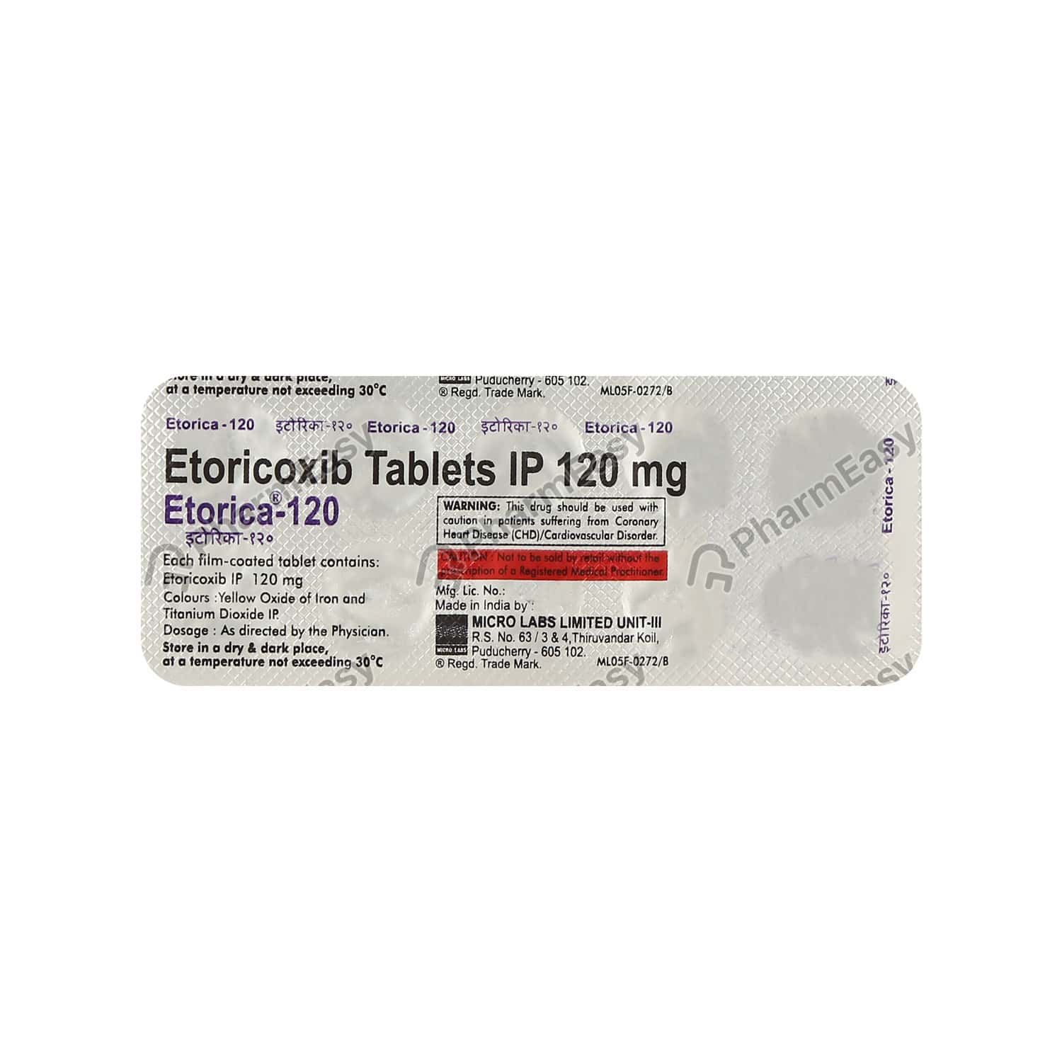 Etorica 120 MG Tablet (10) - Uses, Side Effects, Dosage, Composition ...