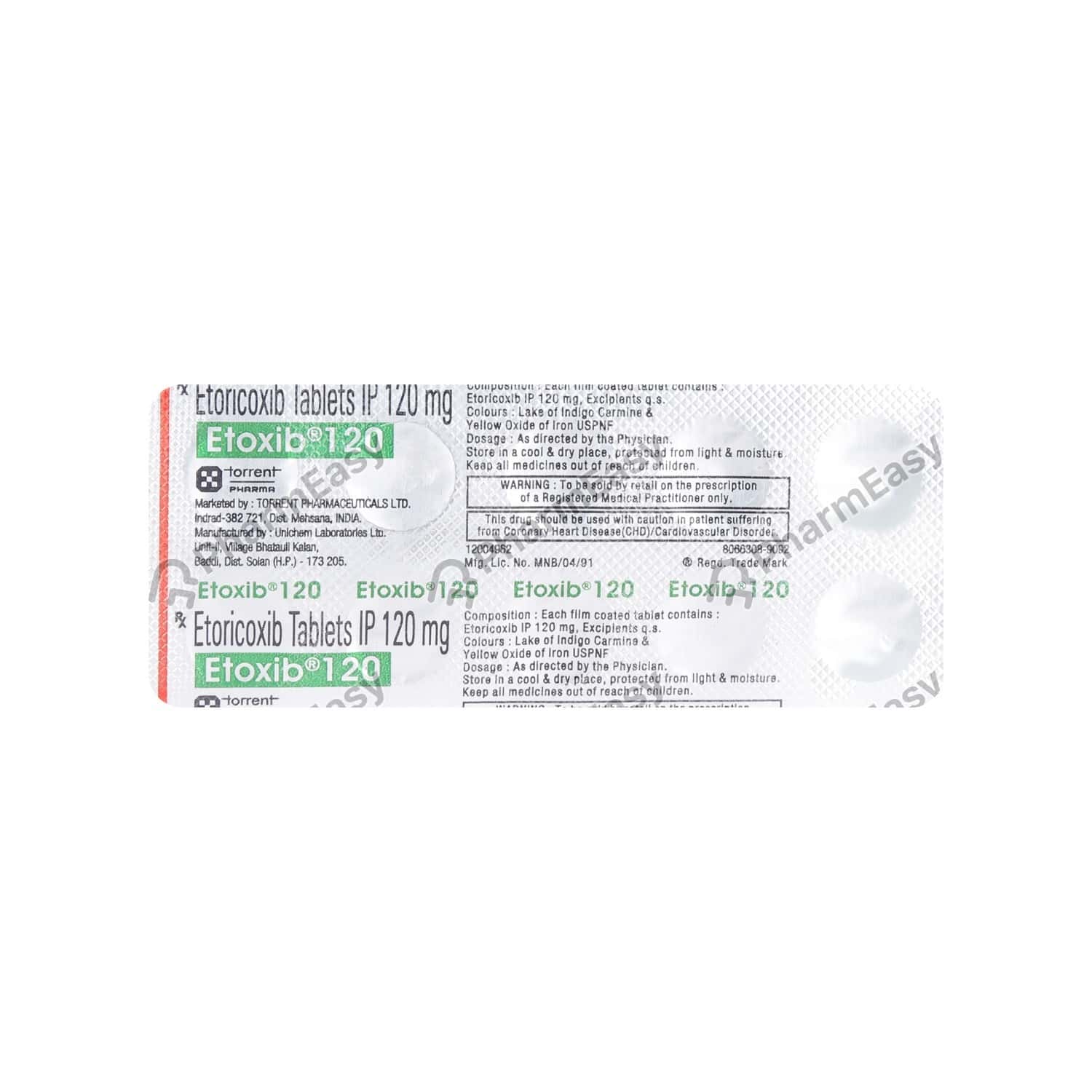 Etoxib 120 MG Tablet (10) - Uses, Side Effects, Dosage, Composition & Price | PharmEasy