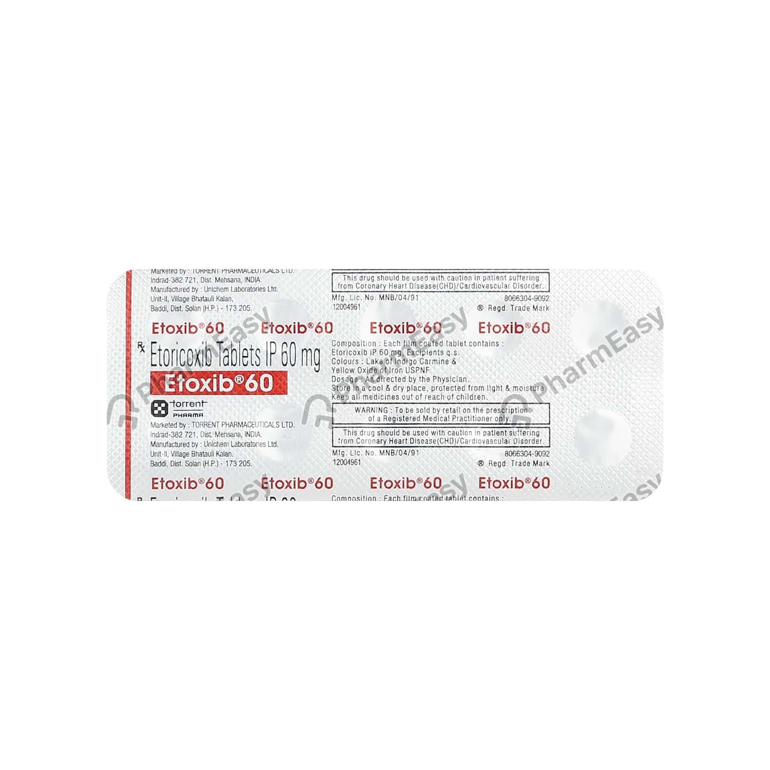 Etoxib 60 MG Tablet (10) - Uses, Side Effects, Dosage, Composition ...