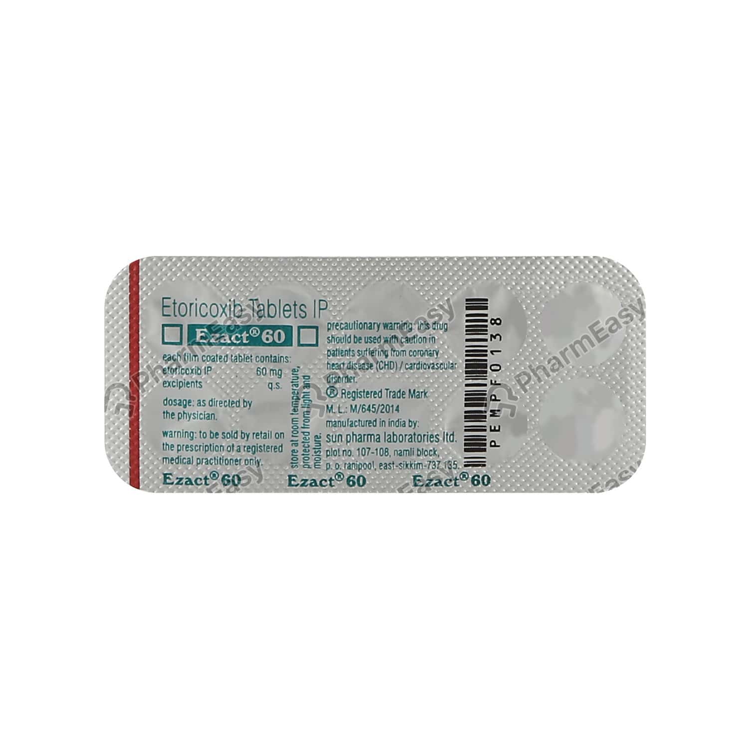 Ezact 60 MG Tablet (10) - Uses, Side Effects, Dosage, Composition ...
