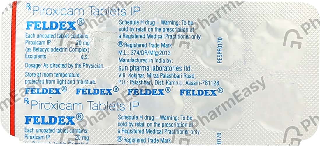 Feldex 20 MG Tablet (10): Uses, Side Effects, Price & Dosage | PharmEasy