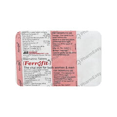 Ferrofit Strip Of 10 Tablets - Uses, Side Effects, Dosage, Composition ...