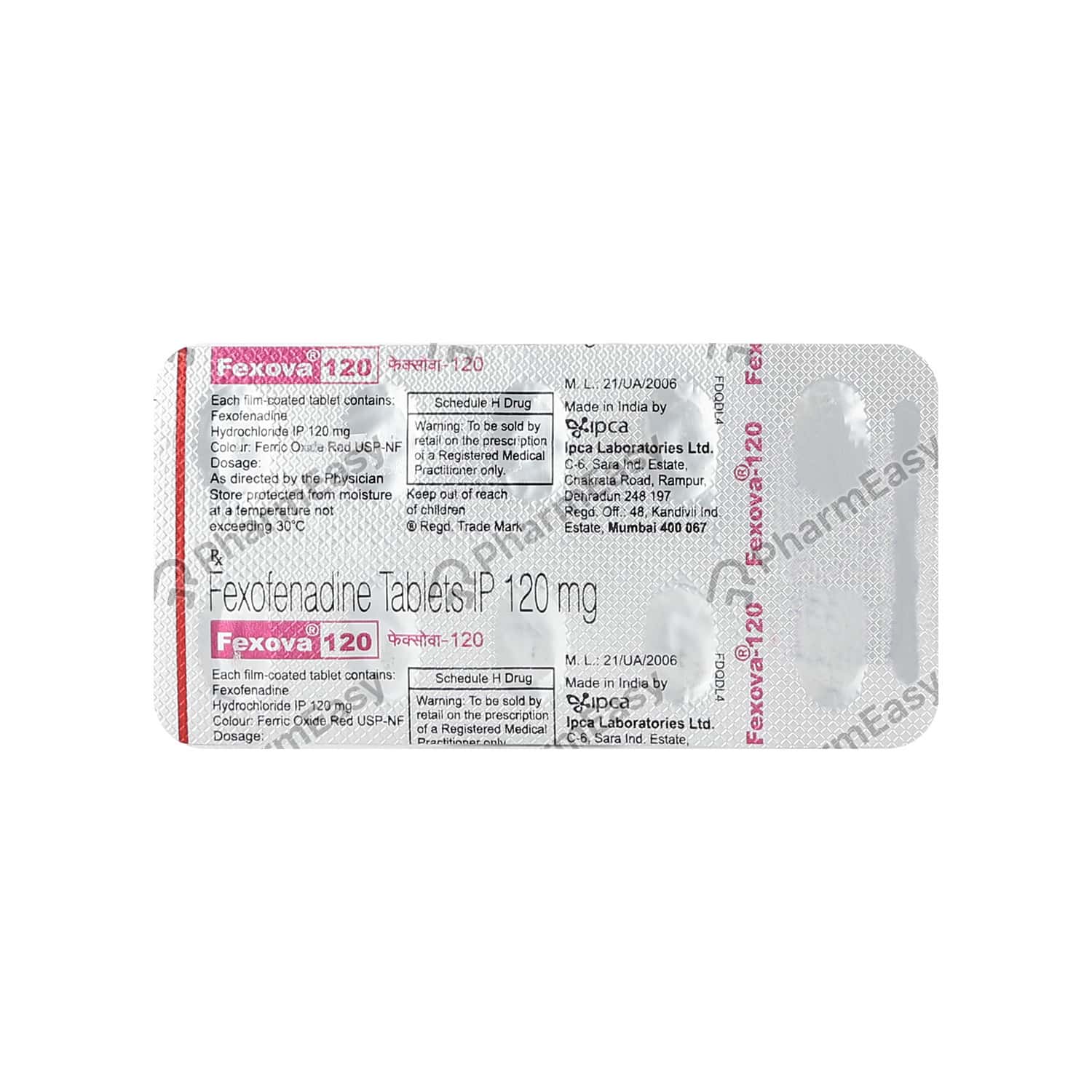 Fexova 120 MG Tablet (10) - Uses, Side Effects, Dosage, Composition ...