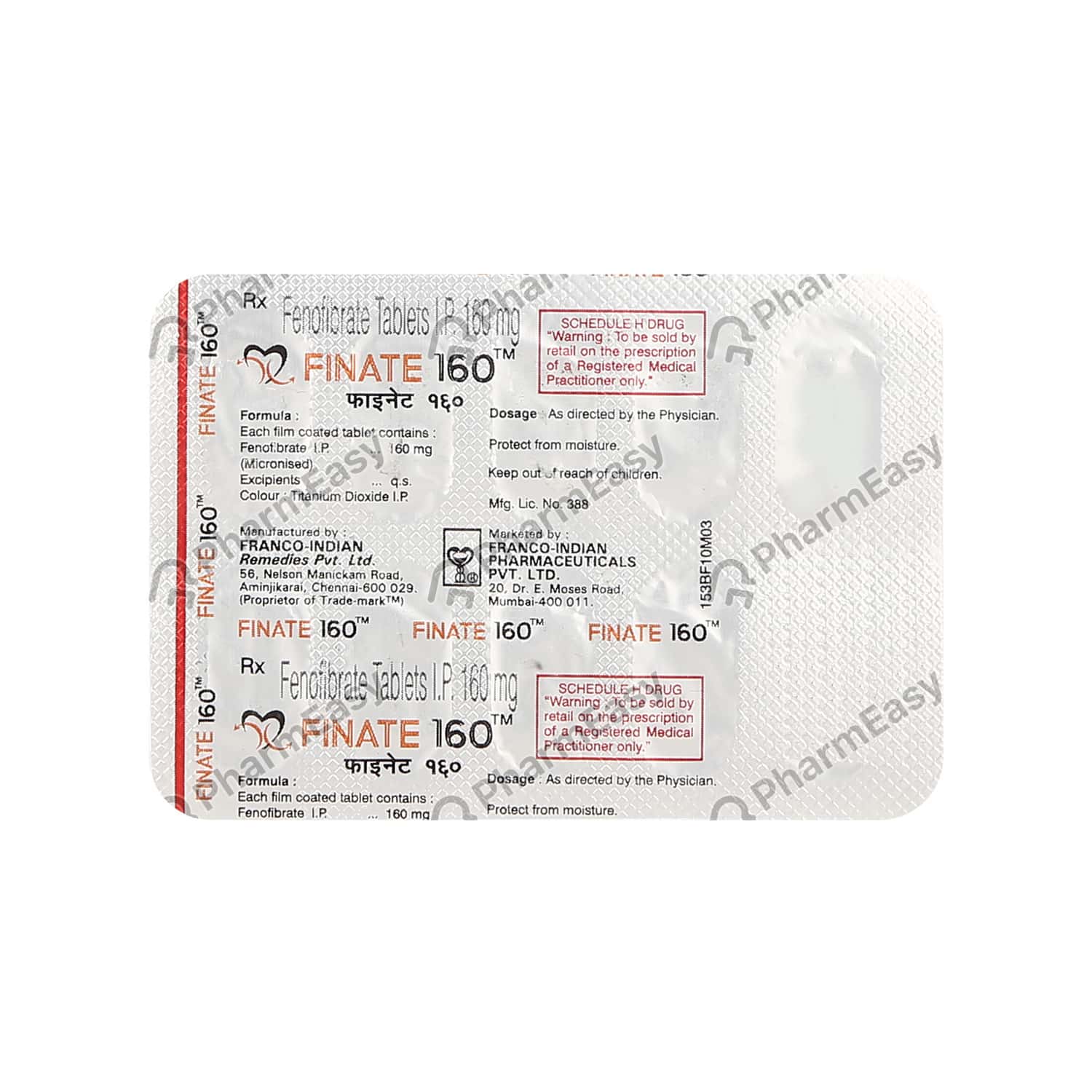 Buy Finate 160 MG Tablet (10) Online at Flat 18% OFF* | PharmEasy