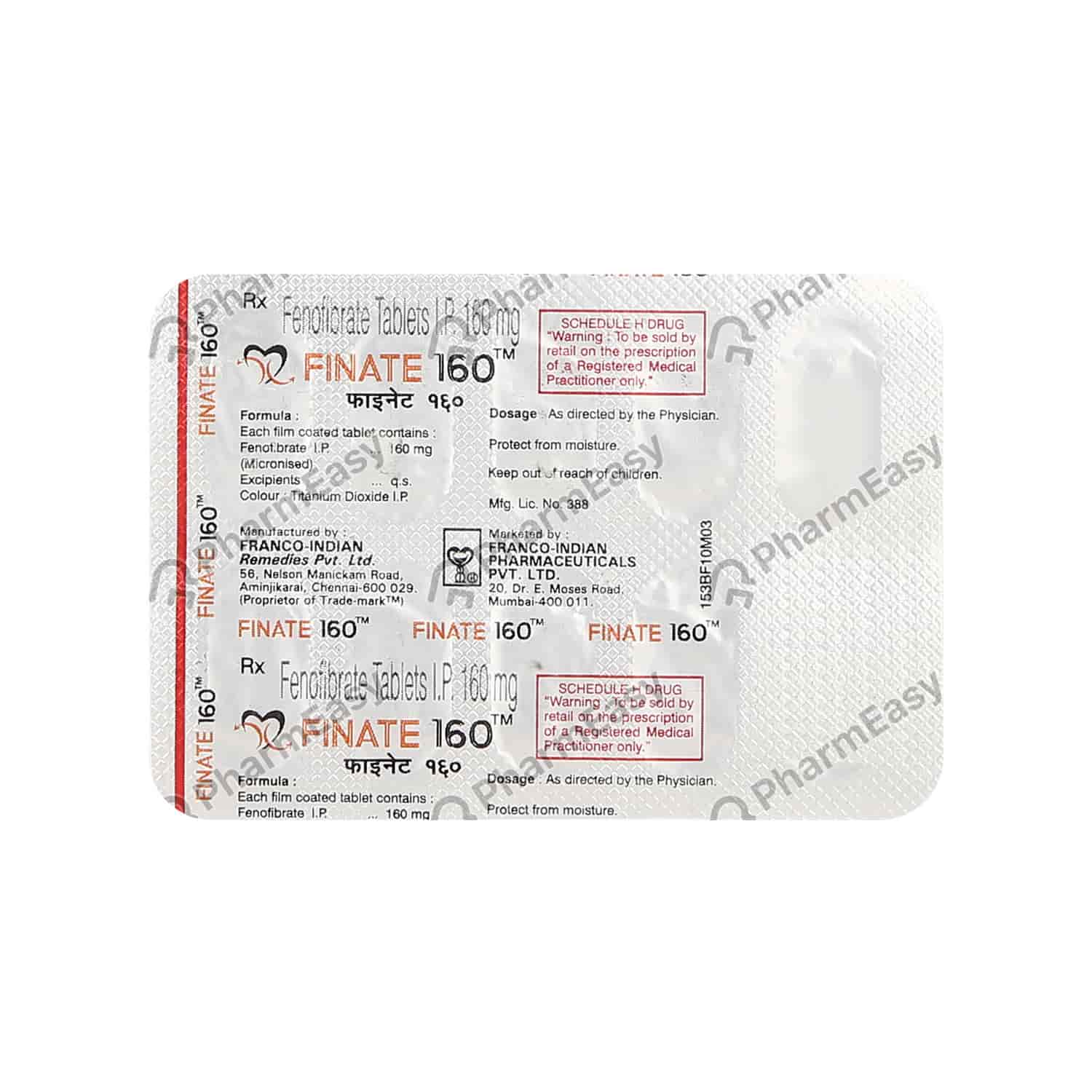 Buy Finate 160mg Tablet Online at Flat 18% OFF* | PharmEasy