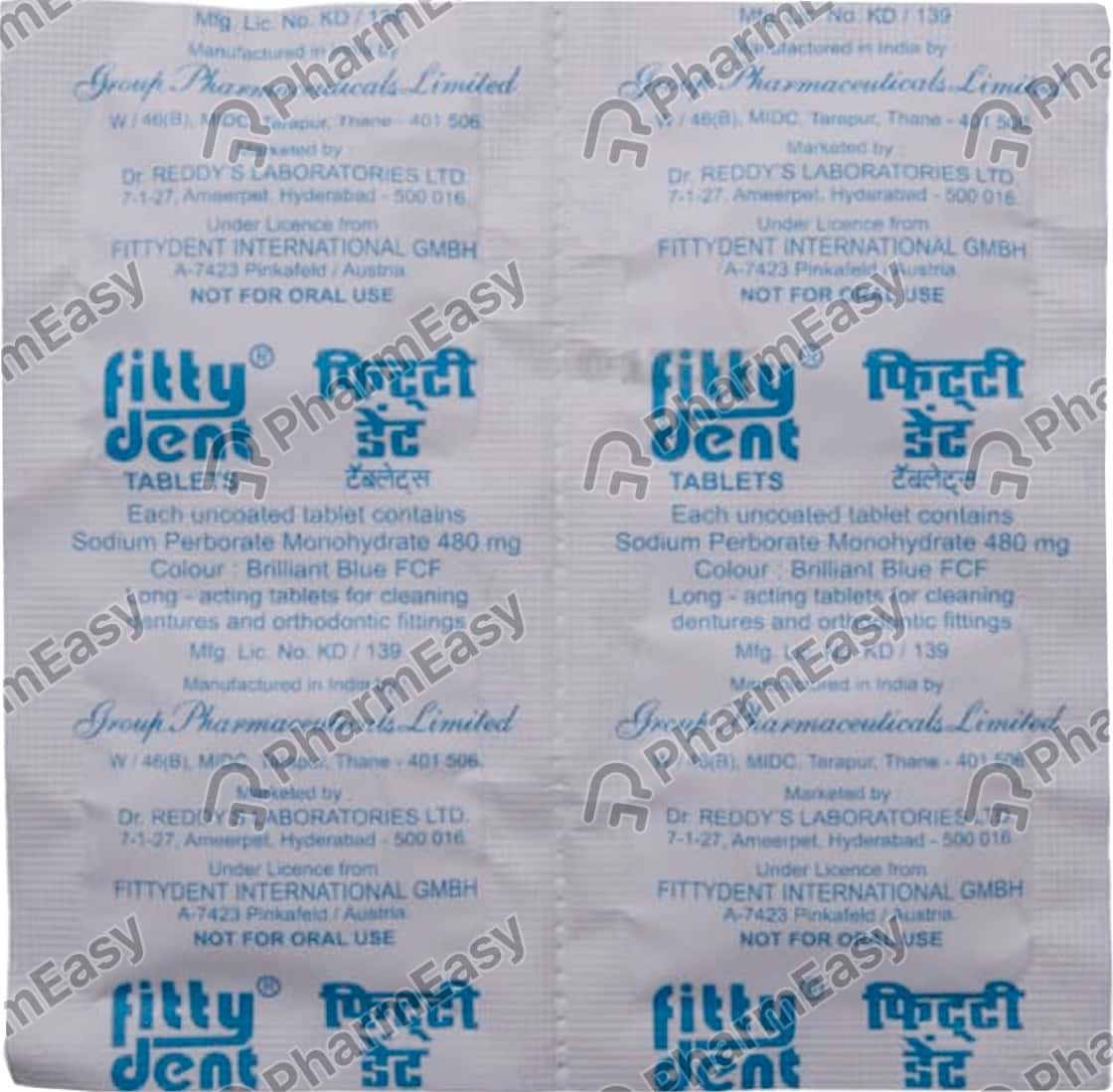 Buy FITTYDENT STRIP OF 4 DENTAL TABLETS Online & Get Upto 60% OFF at ...
