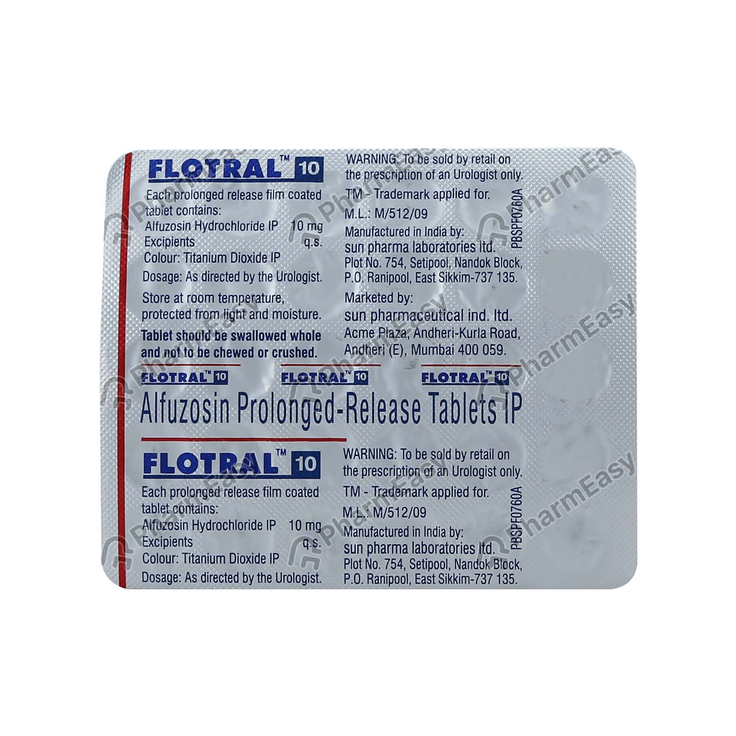 Flotral Er 10 MG Tablet (30) - Uses, Side Effects, Dosage, Composition ...