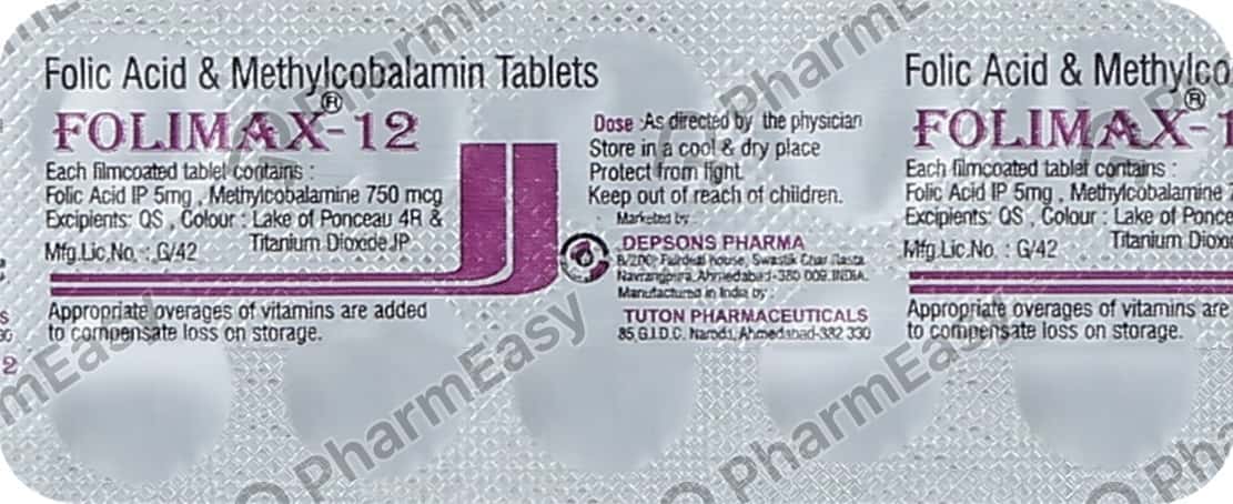 Folimax 12 Strip Of 10 Tablets: Uses, Side Effects, Price & Dosage ...