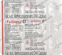 Folinext D Strip Of 15 Capsules: Uses, Side Effects, Price & Dosage ...