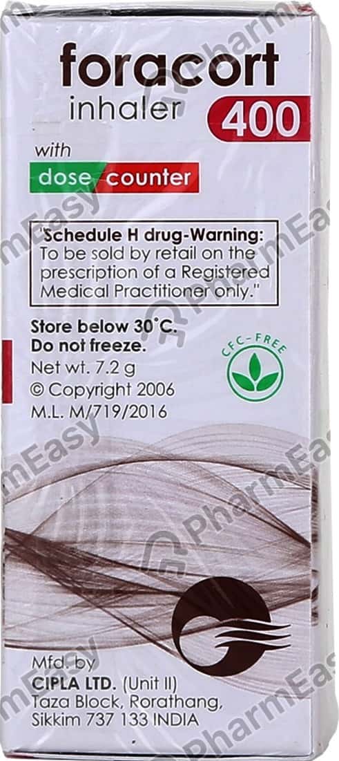 Foracort 400mcg Box Of 120md Metered Dose Inhaler: Uses, Side Effects ...