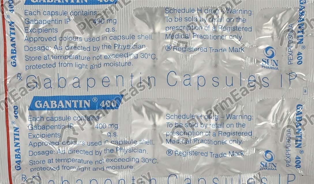 Gabantin 400 MG Capsule (10): Uses, Side Effects, Price & Dosage ...