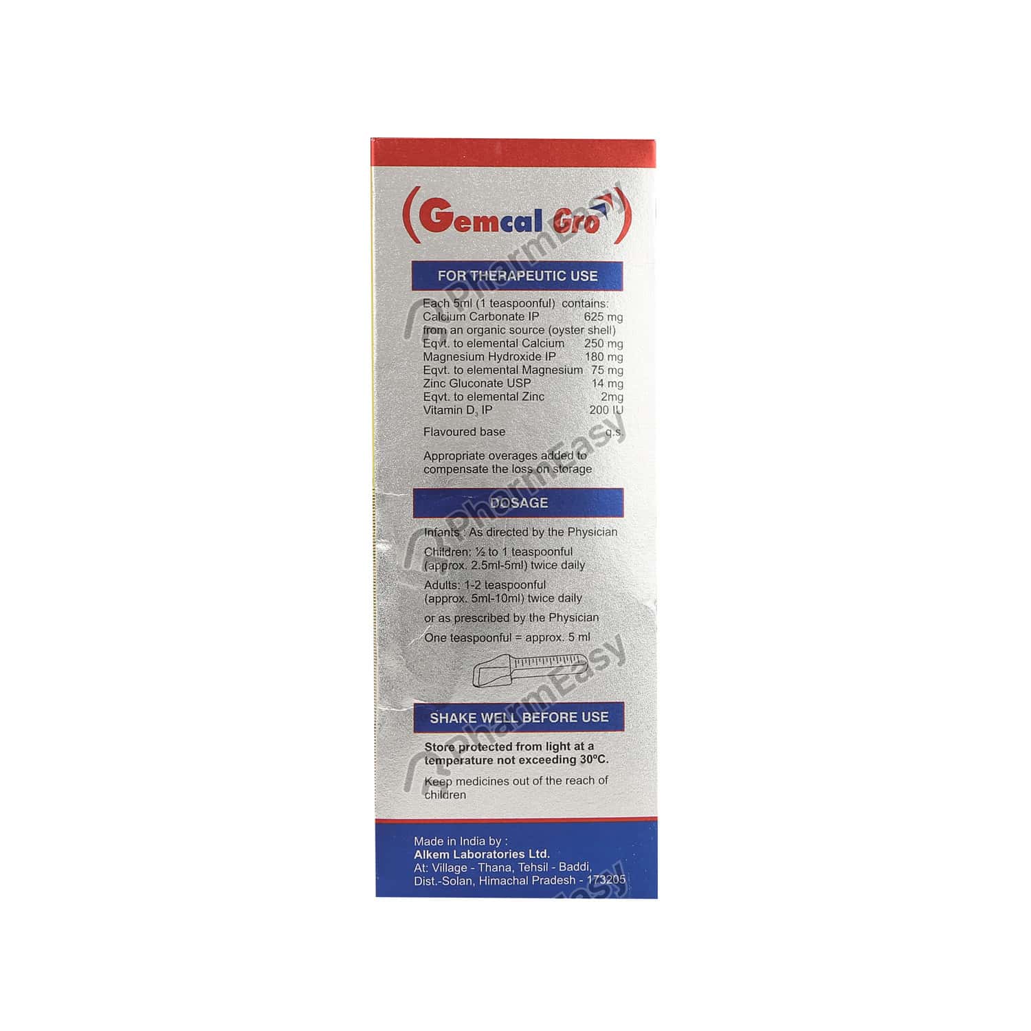 Buy Gemcal Gro Suspension 200ml Online at Flat 18% OFF* | PharmEasy