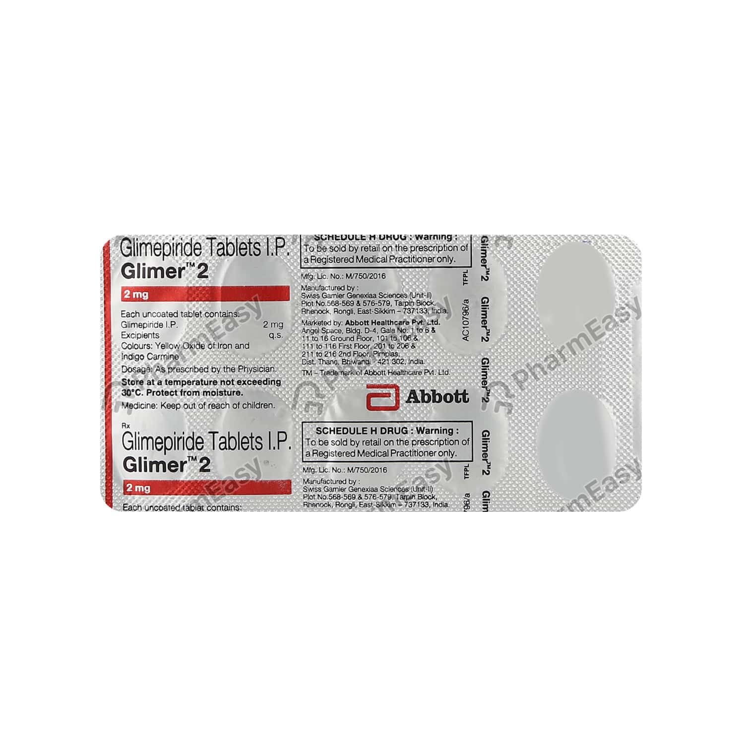 Glimer 2 MG Tablet (10): Uses, Side Effects, Price & Dosage | PharmEasy