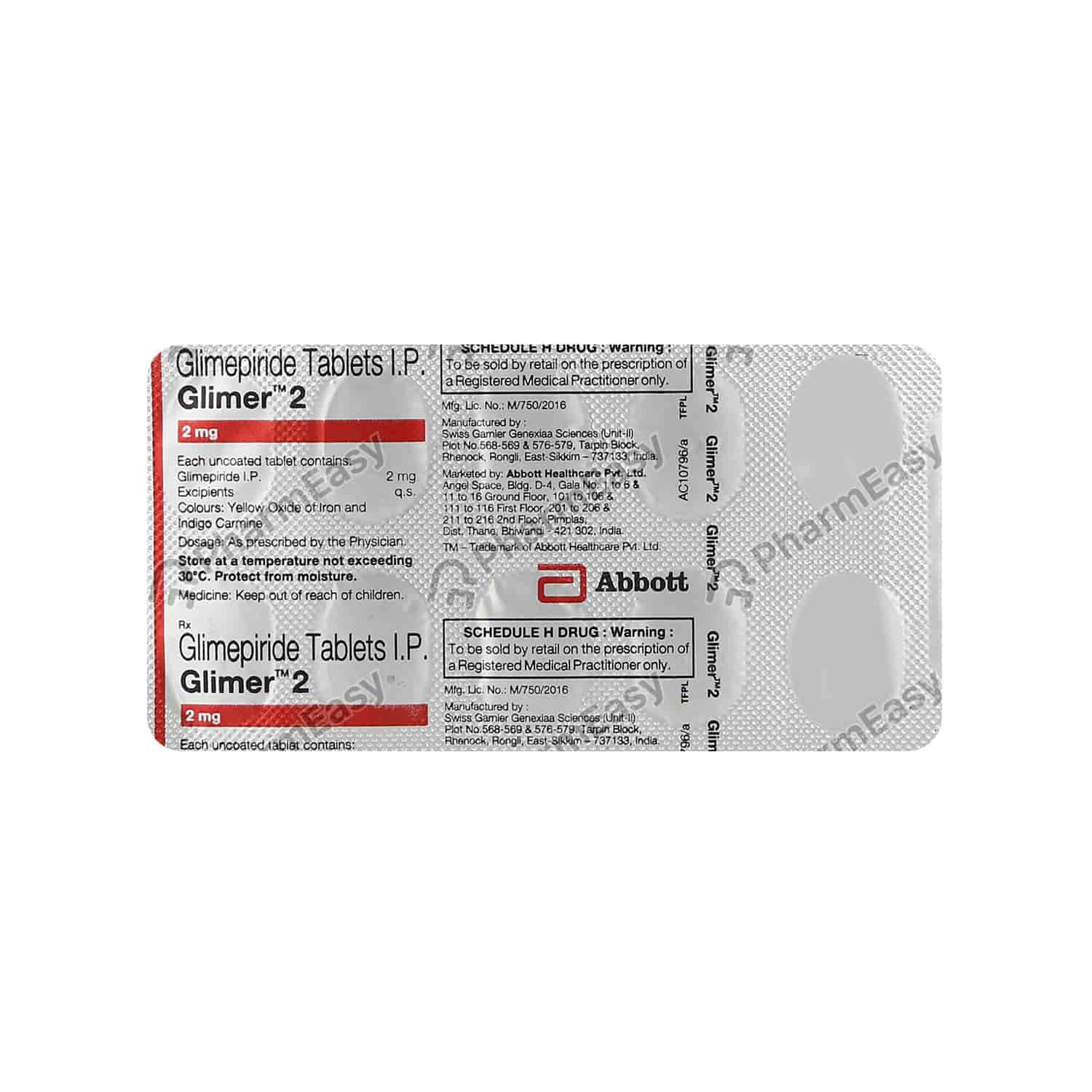 Glimer 2mg Tab - Uses, Side Effects, Dosage, Composition & Price ...
