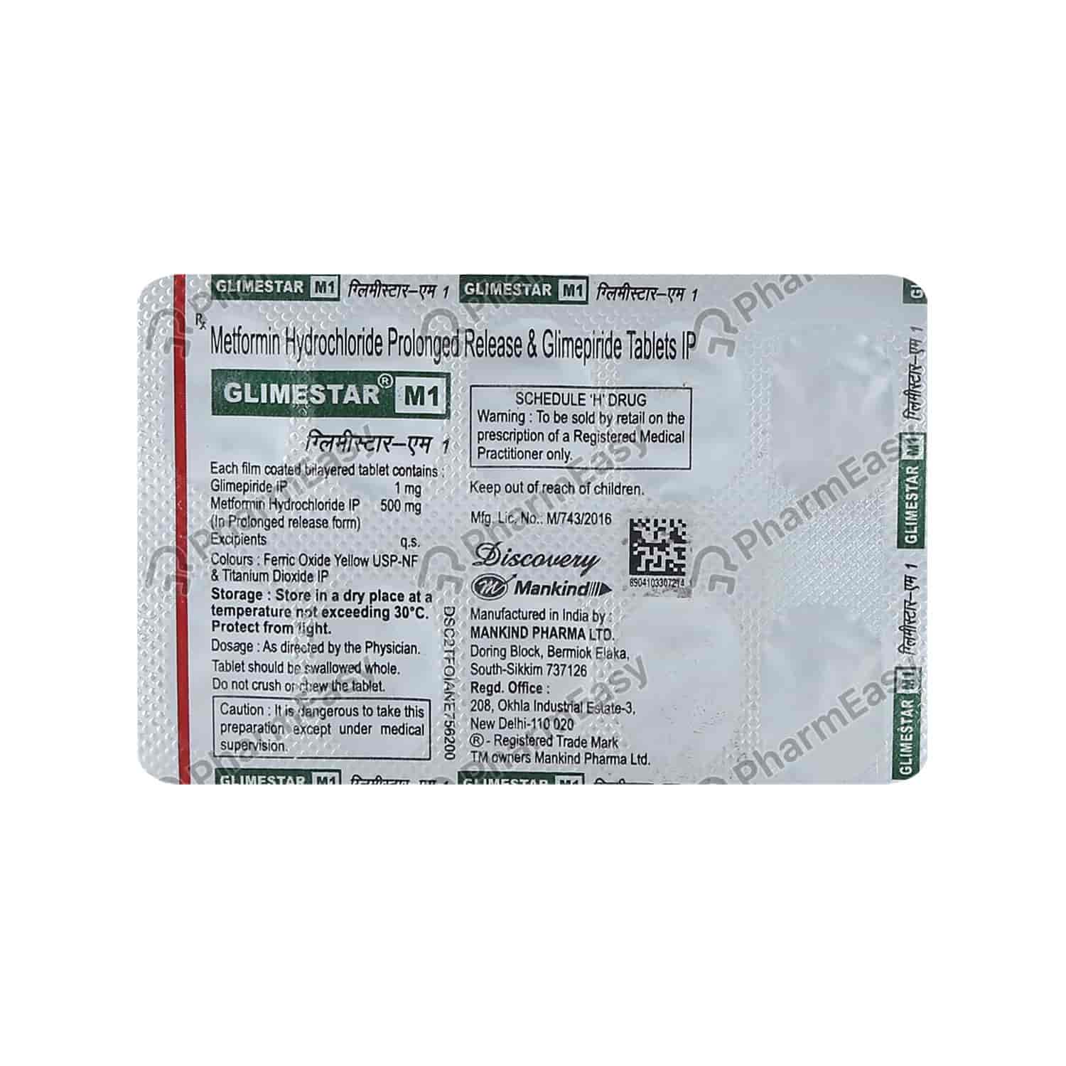 Glimestar M 1mg Tablet 10'S - Uses, Side Effects, Dosage, Composition ...