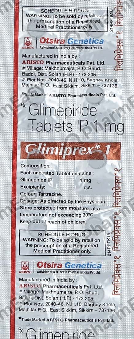 Glimiprex 1 MG Tablet (10): Uses, Side Effects, Price & Dosage | PharmEasy