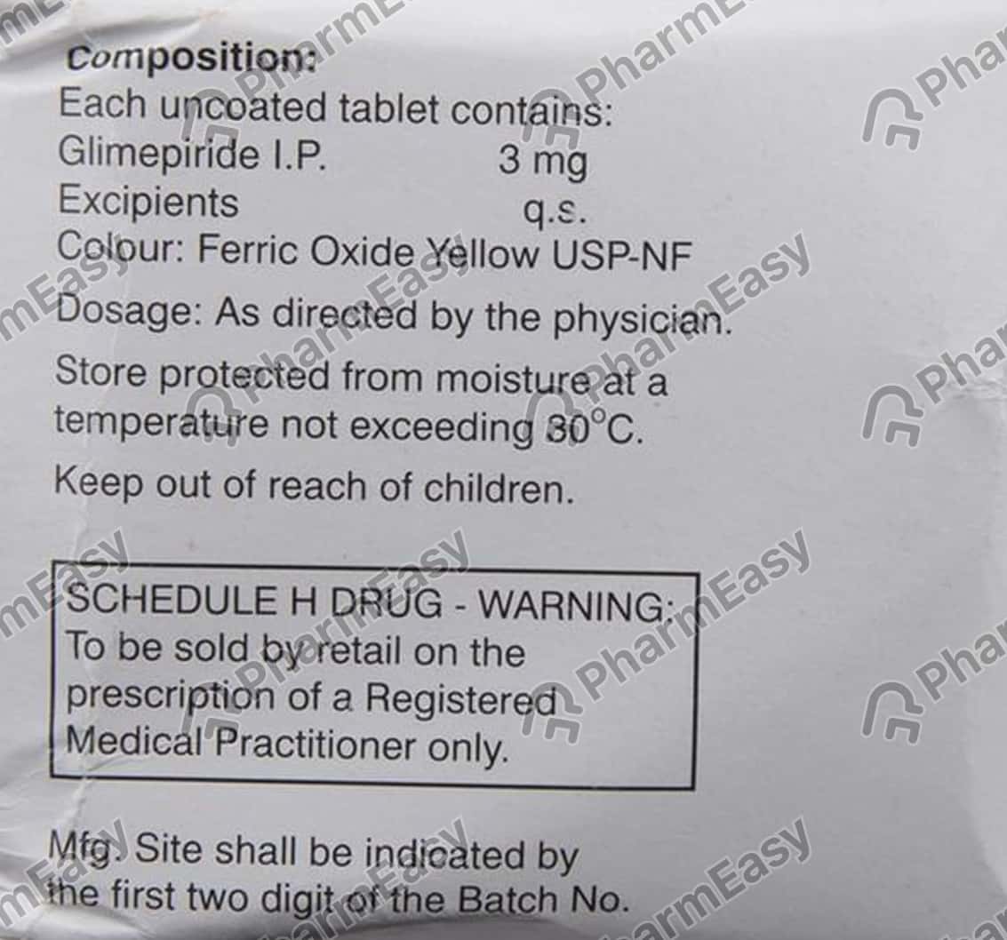 Glimulin 3 MG Tablet (10): Uses, Side Effects, Price & Dosage | PharmEasy