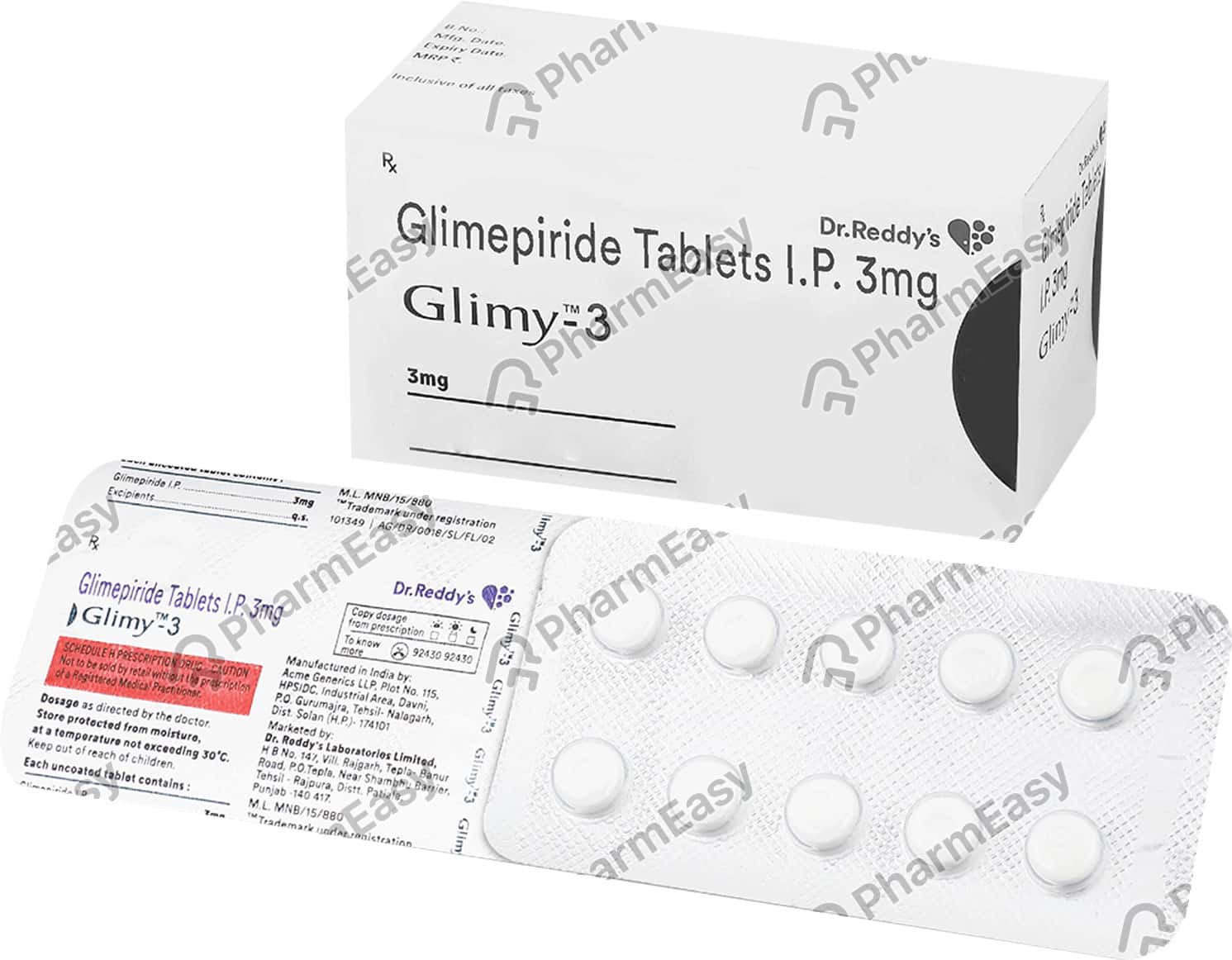 Glimy 3 MG Tablet (10): Uses, Side Effects, Price & Dosage | PharmEasy