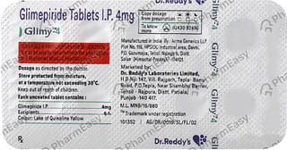 Glimy 4 MG Tablet (10): Uses, Side Effects, Price & Dosage | PharmEasy