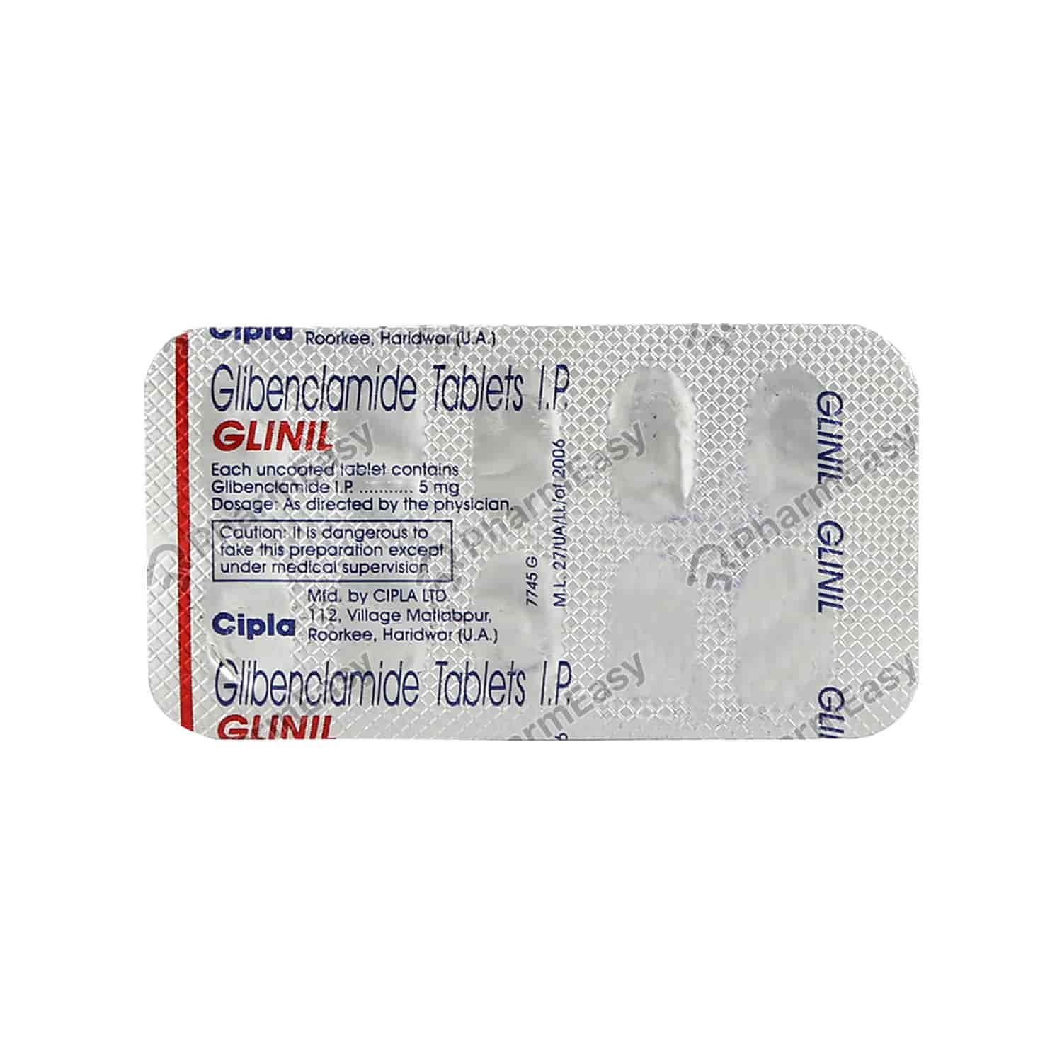 Buy Glinil 5mg Tablet Online at flat 15% off | PharmEasy