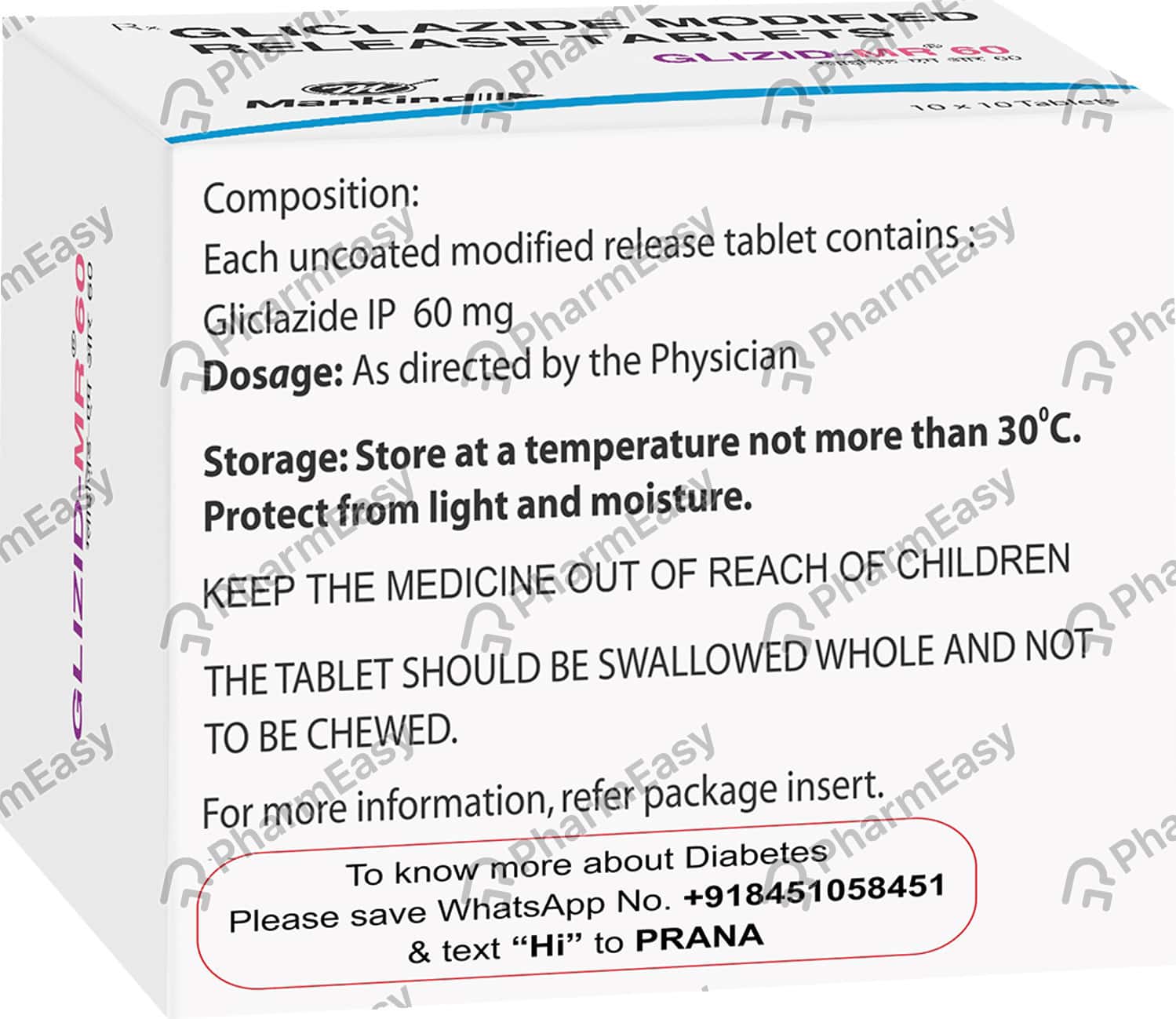 Glizid Mr 60 MG Tablet (10): Uses, Side Effects, Price & Dosage | PharmEasy