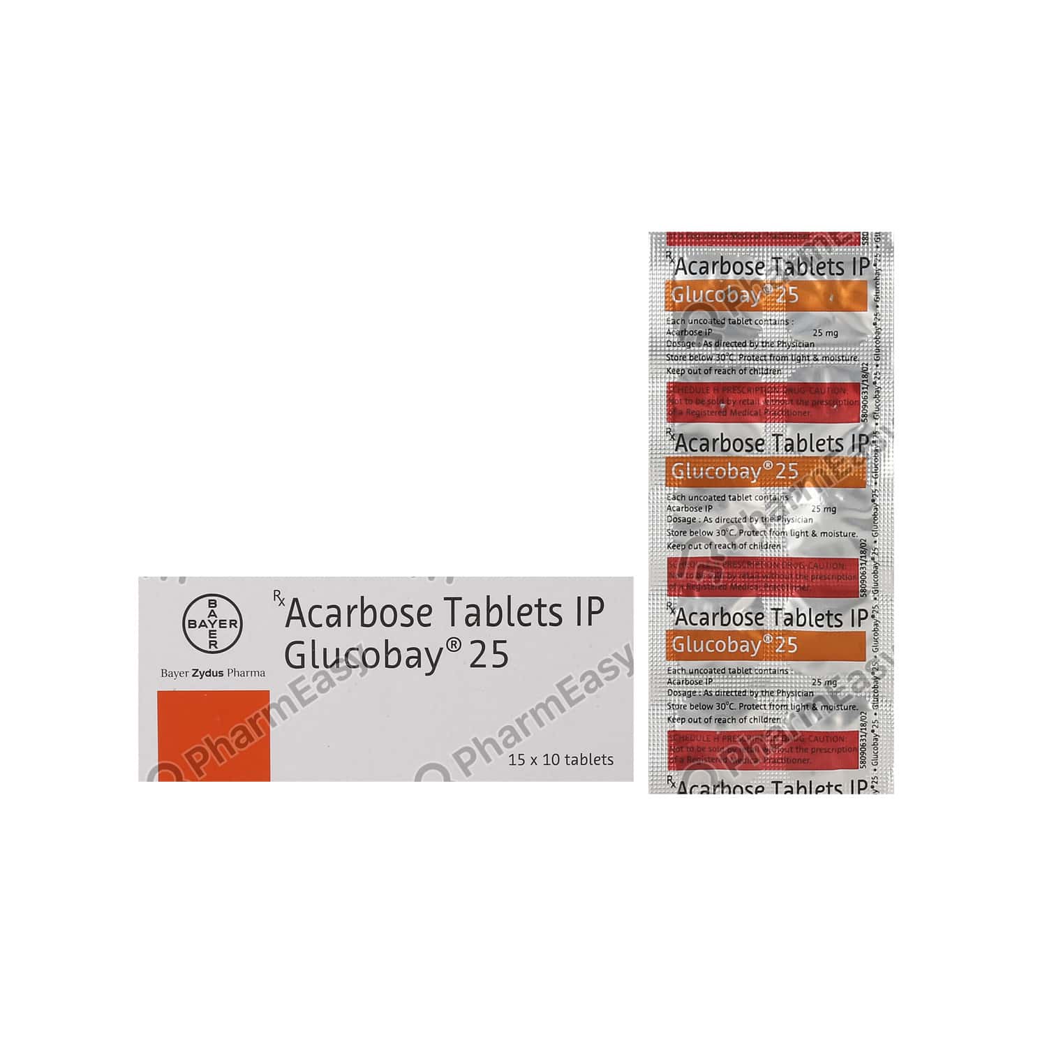 Glucobay 25 MG Tablet (10) - Uses, Side Effects, Dosage, Composition ...
