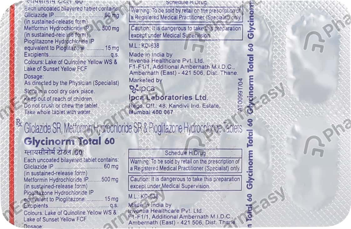 Glycinorm Total 60mg Strip Of 10 Tablets: Uses, Side Effects, Price ...