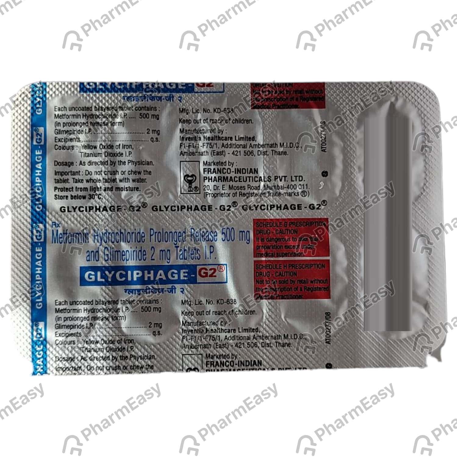 Glyciphage G 2mg Strip Of 10 Tablets: Uses, Side Effects, Price ...