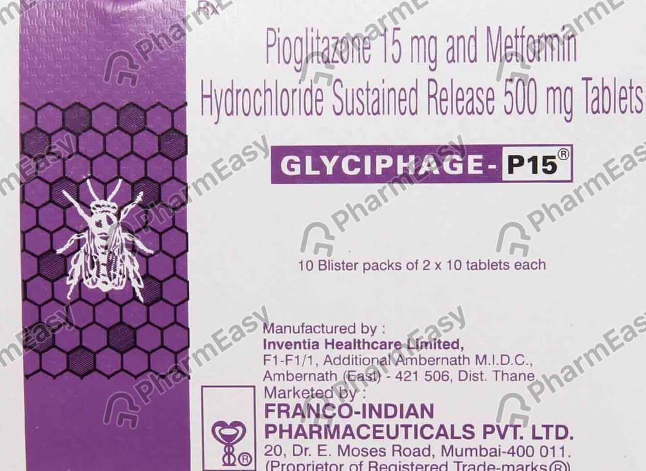Glyciphage P 15mg Strip Of 10 Tablets: Uses, Side Effects, Price ...