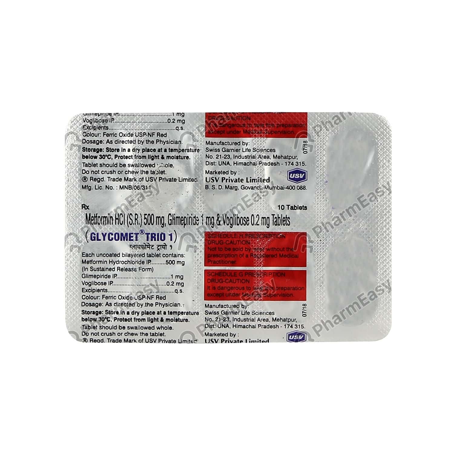 Buy Glycomet Trio 1mg Tablet Online at Flat 18% OFF* | PharmEasy