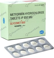 Glycomet 850 MG Tablet (10): Uses, Side Effects, Price & Dosage | PharmEasy