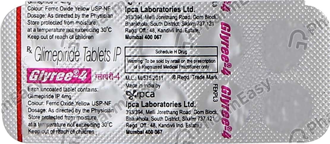 Glyree 4 MG Tablet (10): Uses, Side Effects, Price & Dosage | PharmEasy