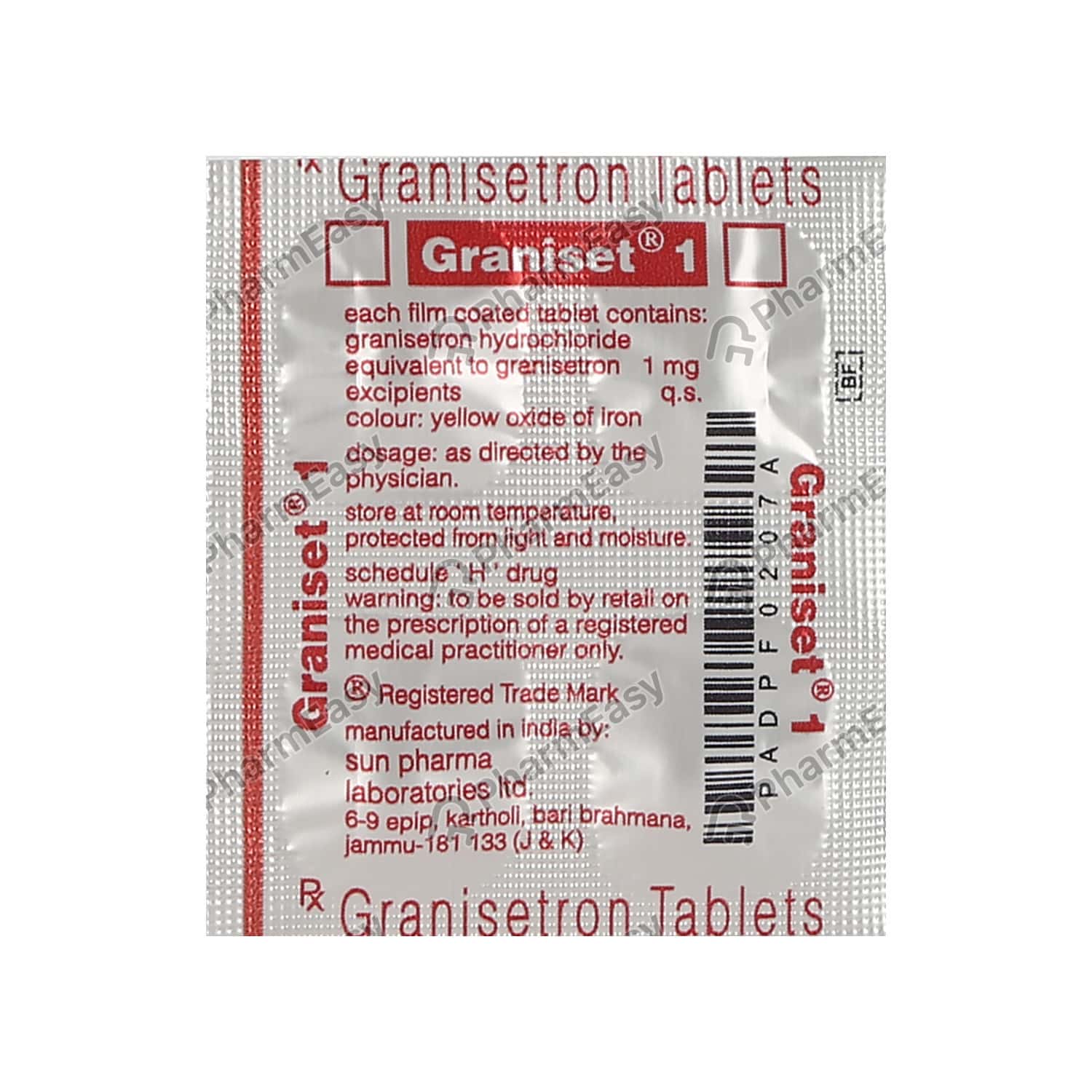Buy Graniset 1 MG Tablet (4) Online at Flat 18% OFF* | PharmEasy