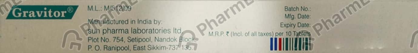 Gravitor 60 MG Tablet (10): Uses, Side Effects, Price & Dosage | PharmEasy